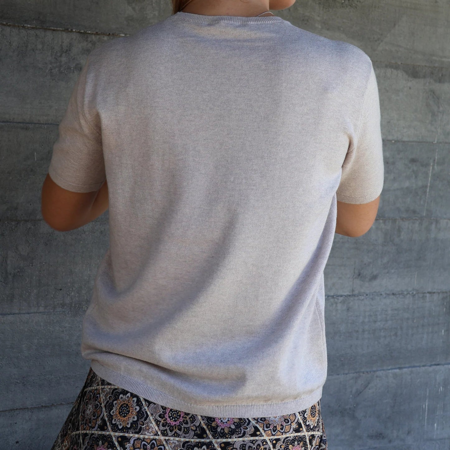 Beryl Cotton Cashmere Top - Pumice – The Bay Tree of Remuera + St Heliers