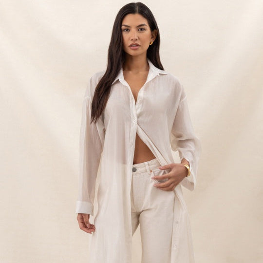 Izzy Long Shirt - White – The Bay Tree of Remuera + St Heliers